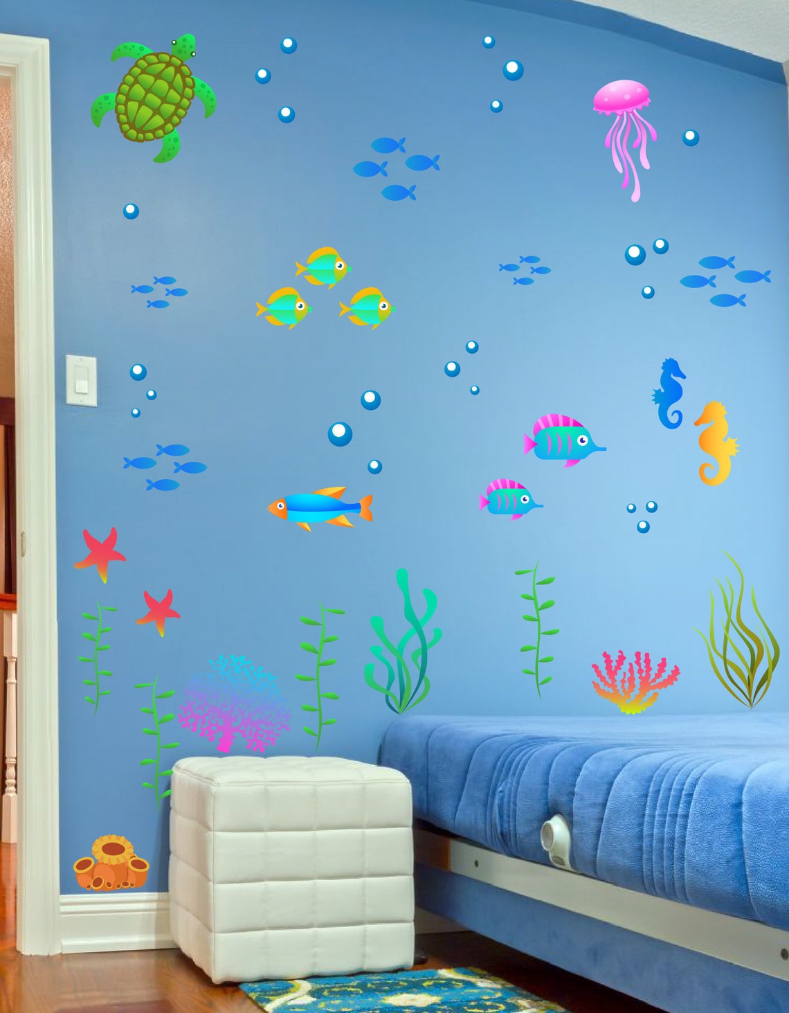Sea Life Decals Large Size Sea Life Home Decor - Etsy