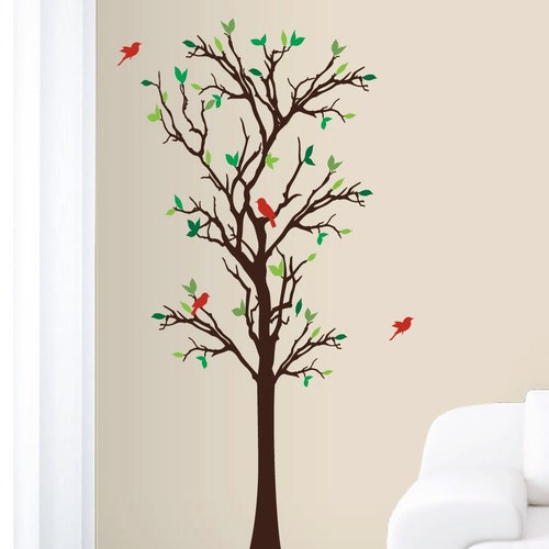 Large Tree Branch Wall Decal Deco Art Sticker Mural With 10 - Etsy