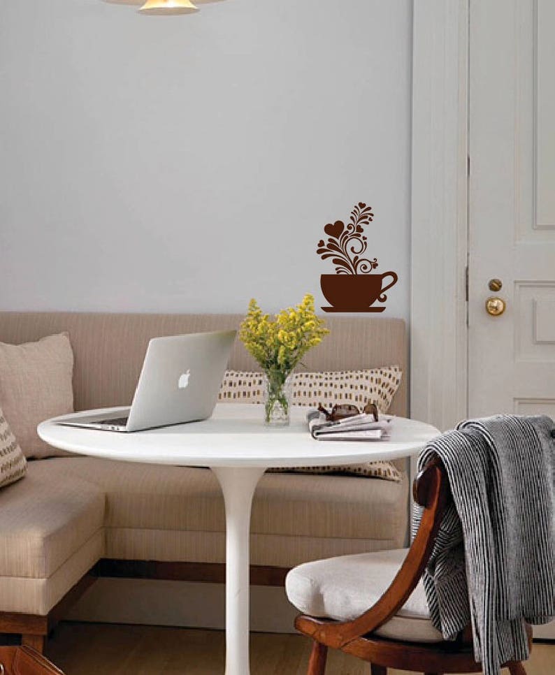 Free Shipping Coffee Cup Wall Decal Art Sticker Decor - Etsy