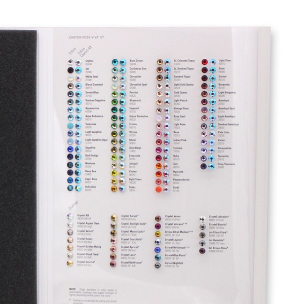 Rhinestone Color Chart - Etsy