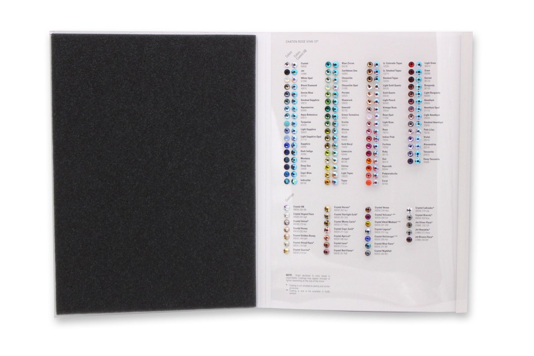 Rhinestone Color Chart - Preciosa Viva 12 Color Sample Card - Etsy