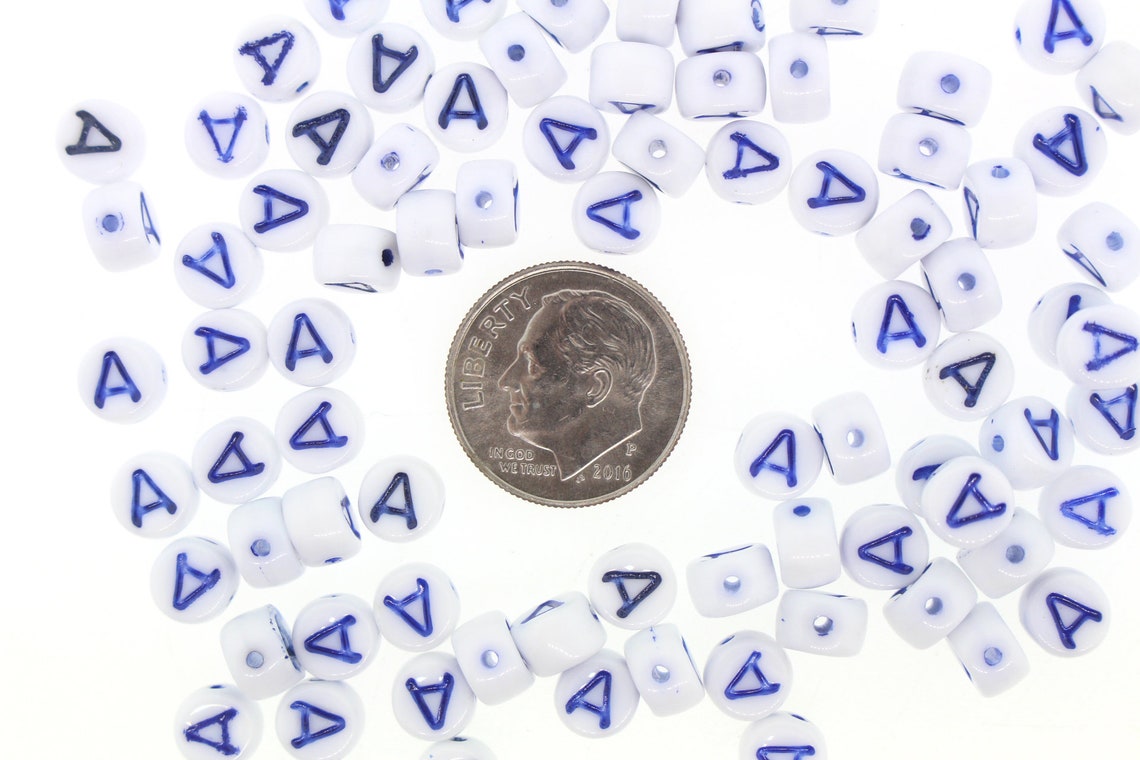 100 Piece Letter Number & Symbol Beads YOU CHOOSE White | Etsy
