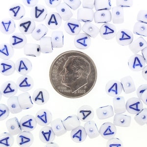 100 Piece Letter, Number & Symbol Beads - YOU CHOOSE - White Beads With ...
