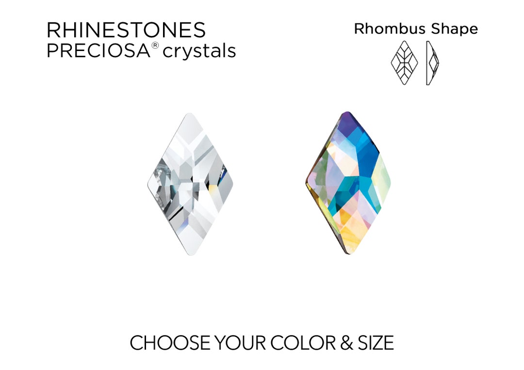 Rhinestones Rhombus Shape PRECIOSA - CHOOSE Size & Color - for Nails ...