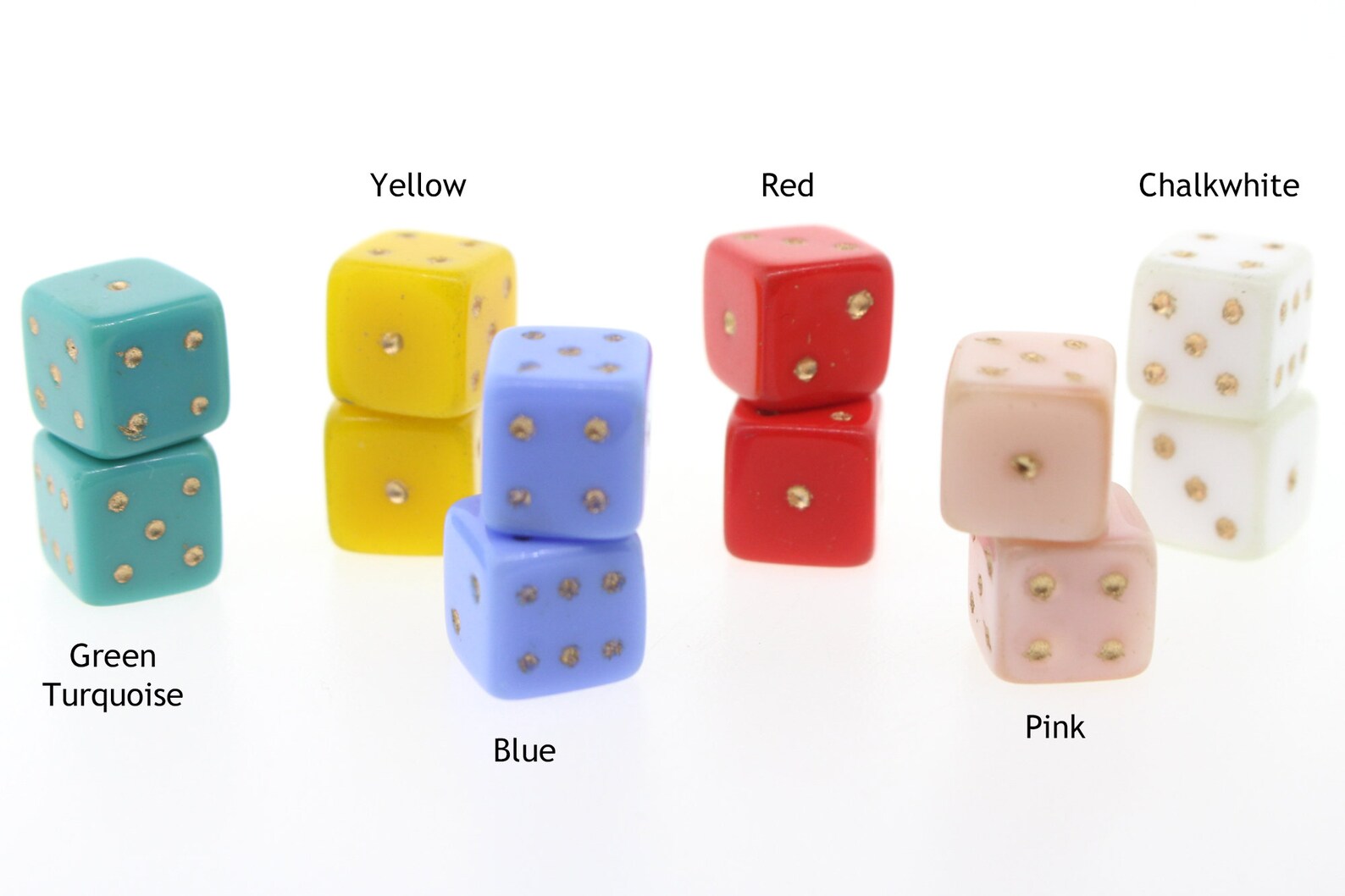 Dice Colorful Set of 12 Glass Dice 11mm CHOOSE Your COLOR - Etsy