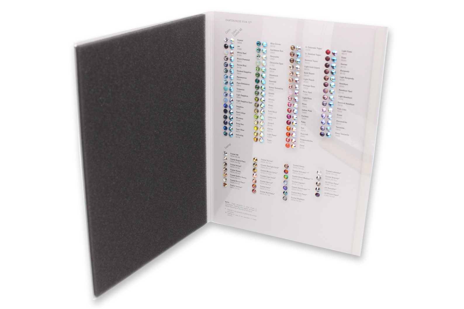 Rhinestone Color Chart Preciosa Viva 12 Color Sample Card - Etsy