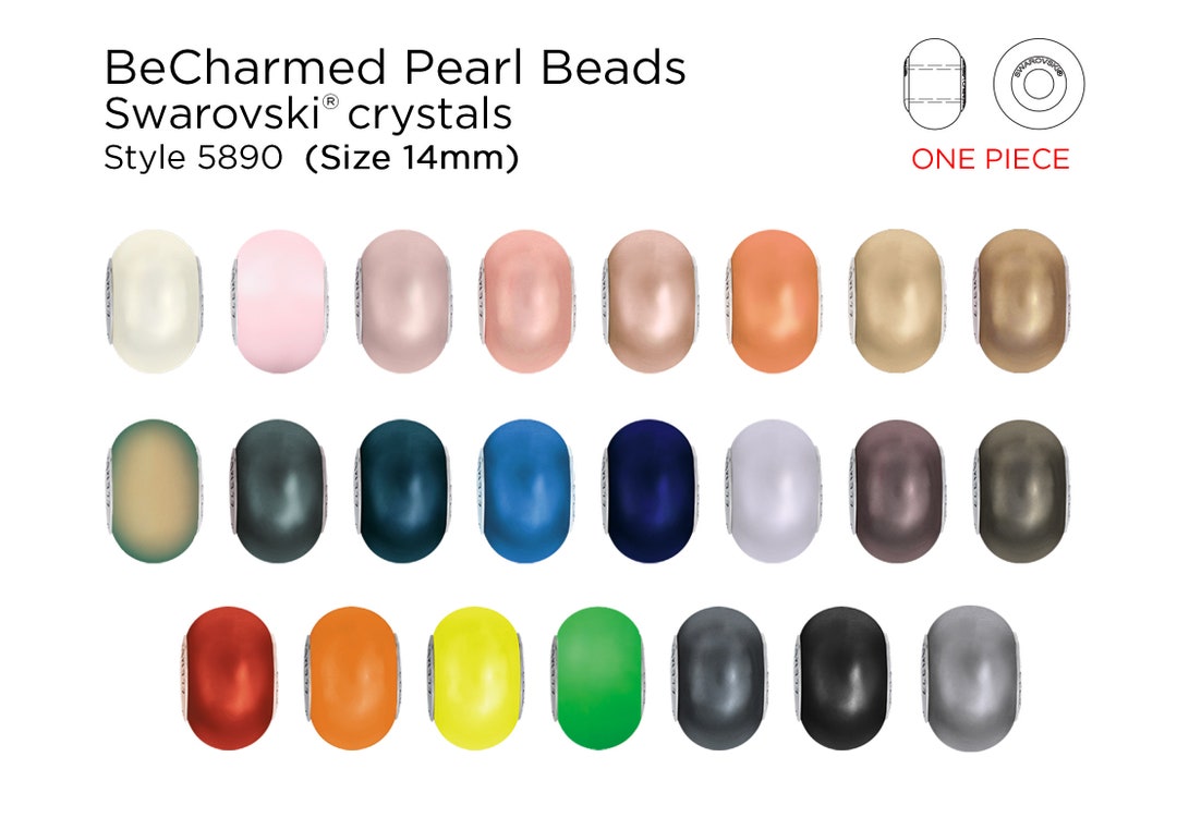 Swarovski Crystal 5890 Becharmed Pearl Beads - Pandora Style - 14mm ...