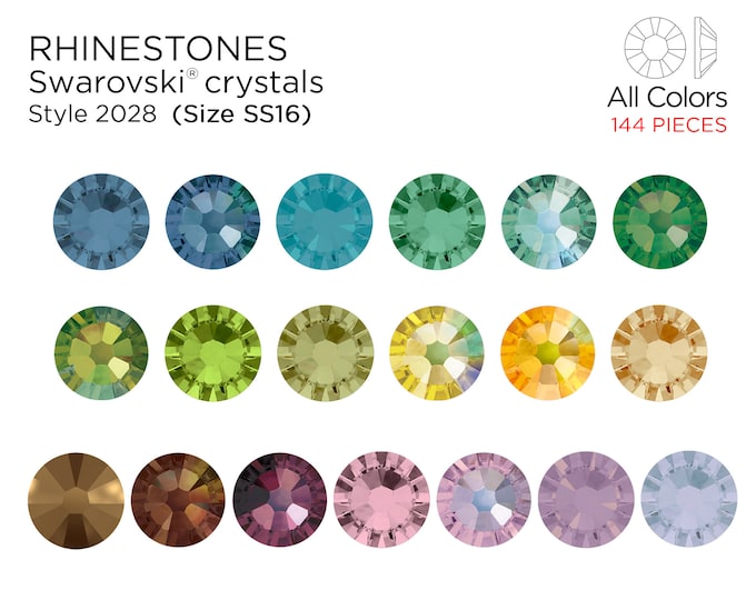 144 Pcs Swarovski Rhinestones 2088 SS12 Plain Colors - CHOOSE YOUR ...