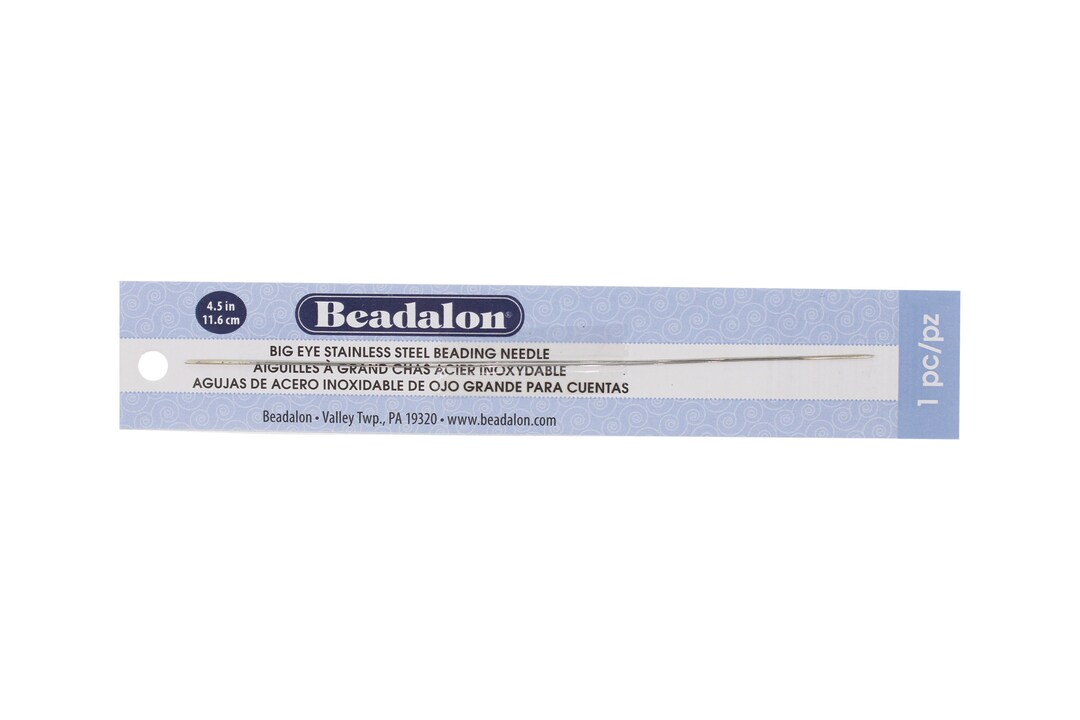 Beading Needle, Stainless Steel, Big Eye (4.5 Inches Long) by Beadalon ...