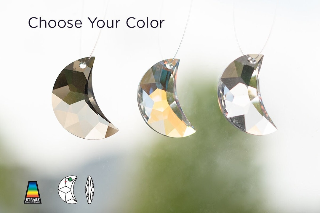 STRASS Swarovski Crystal - Chandelier Parts / Large Pendant Prism Moom ...
