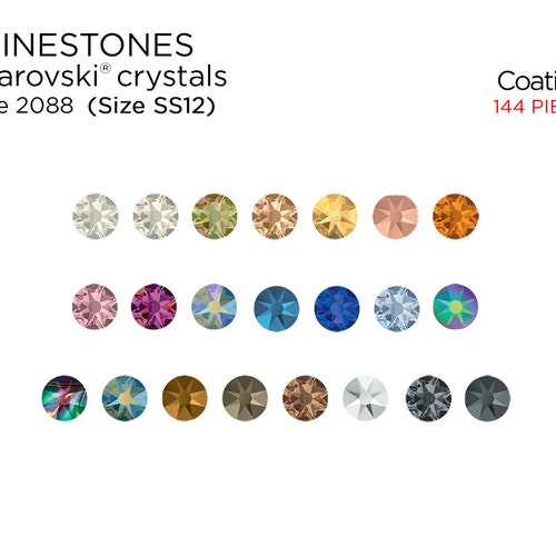144 Pcs Swarovski Rhinestones 2088 SS12 Lacquer Colors - Etsy