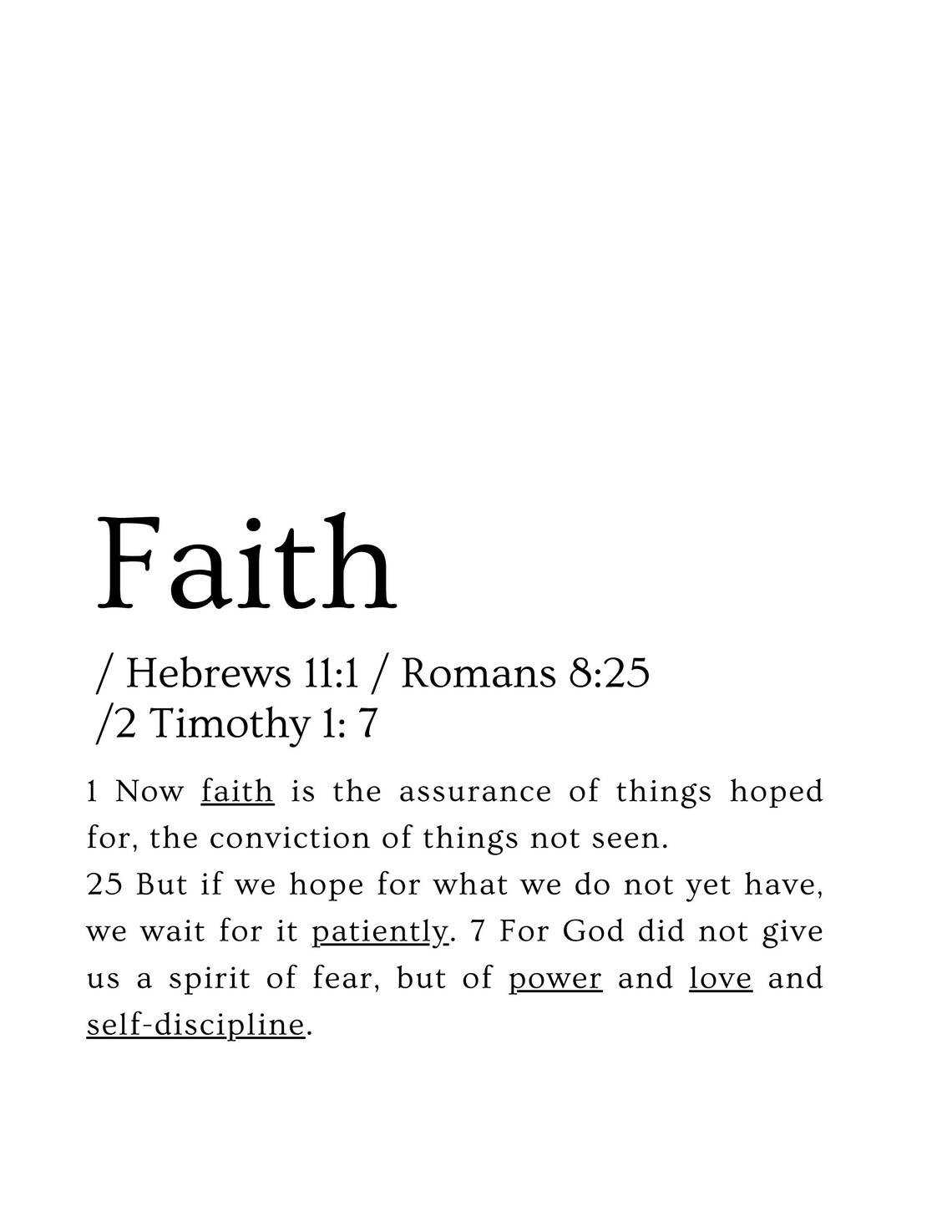Printable Faith Definition, Digital Download, Minimalist Wall Art ...