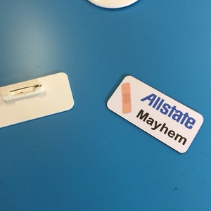 Allstate Mayhem Costume Badge - Etsy
