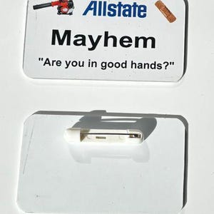 Allstate Mayhem Costume Badge - Etsy