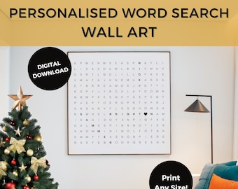 Personalised Word Search Digital Print - Etsy