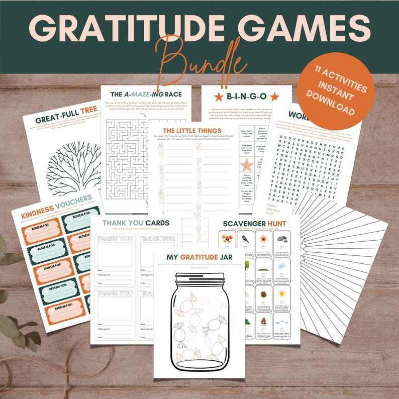 11 Printable Gratitude Games & Activities for Kids | Make Thankfulness ...