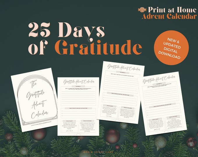 Christmas Gratitude Bunting, 25 Days/advent Calendar With Gratitude ...