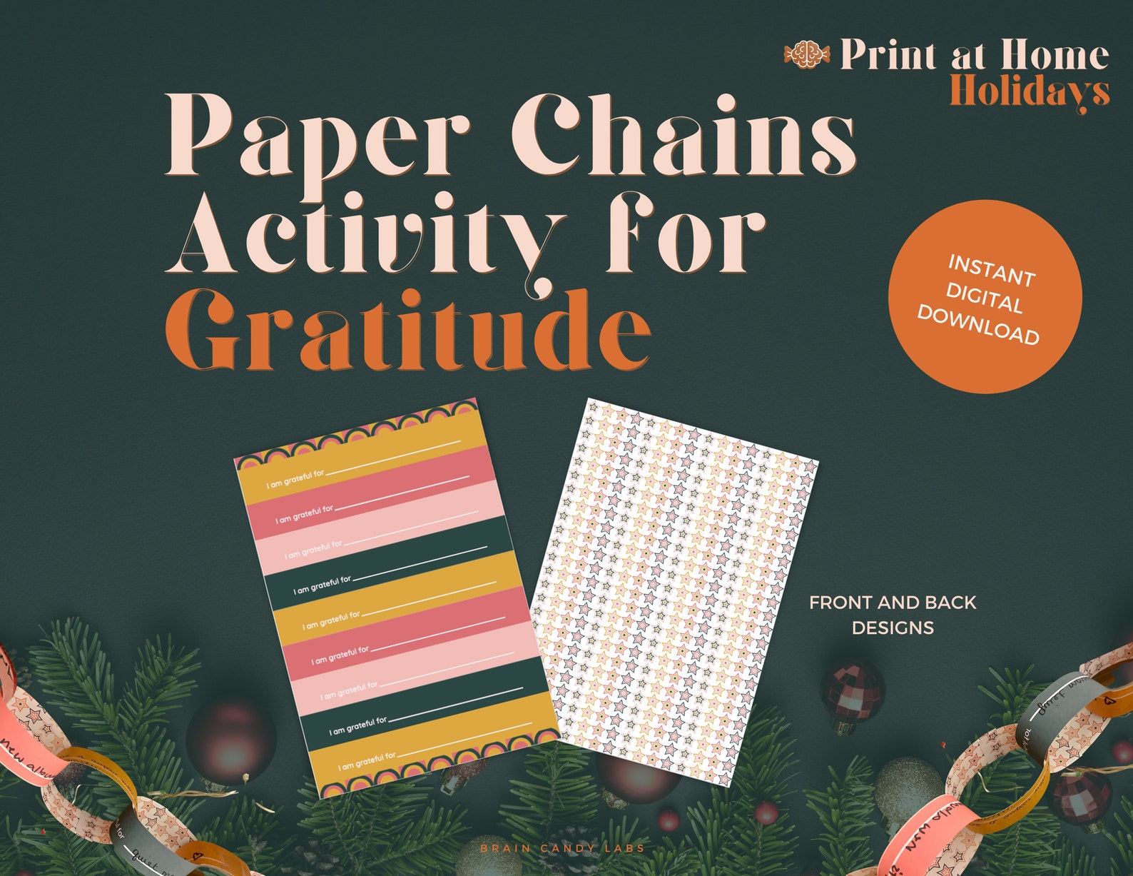 Gratitude Paper Chain Printable – Christmas Family & Classroom Activity ...