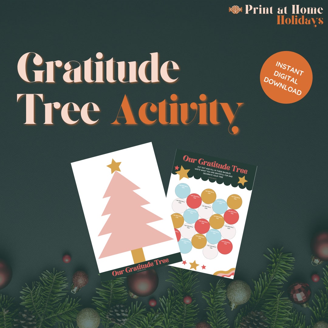 Gratitude Tree Christmas Activity – Family & Classroom Craft (digital ...