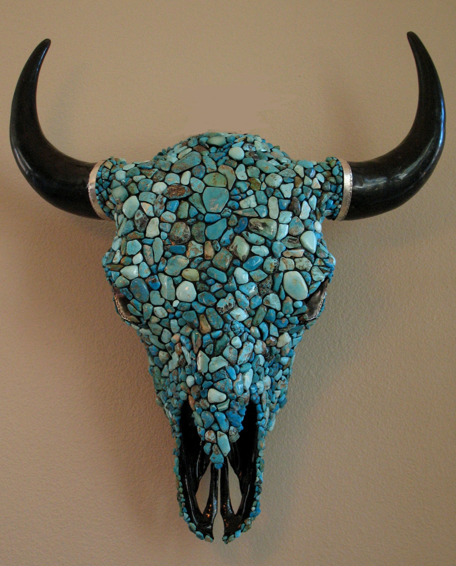 Turquoise Encrusted Buffalo Skull With Fine Silver - Etsy