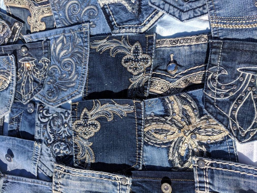 Bling Jeans Pockets, Jean Pocket Silverware Holder, Bedazzled Denim ...