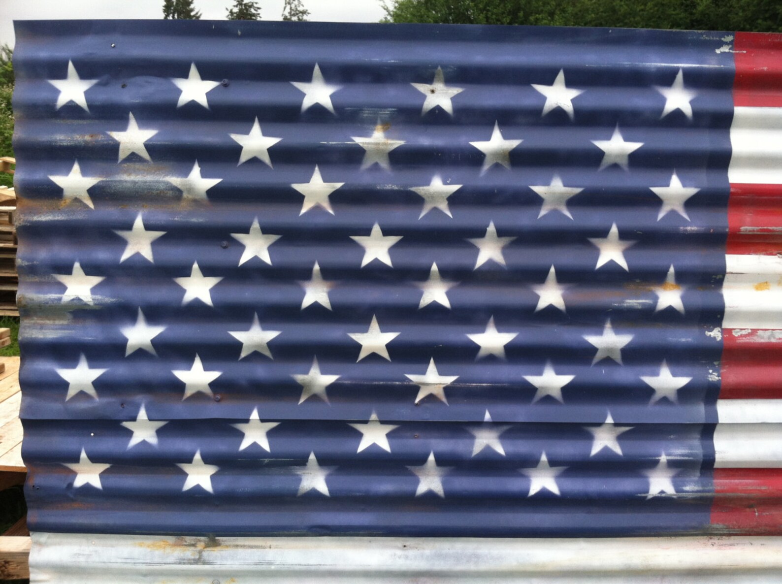 Huge Rustic American Flags, 10 Ft. Barn Metal Flags, Rustic Flag ...