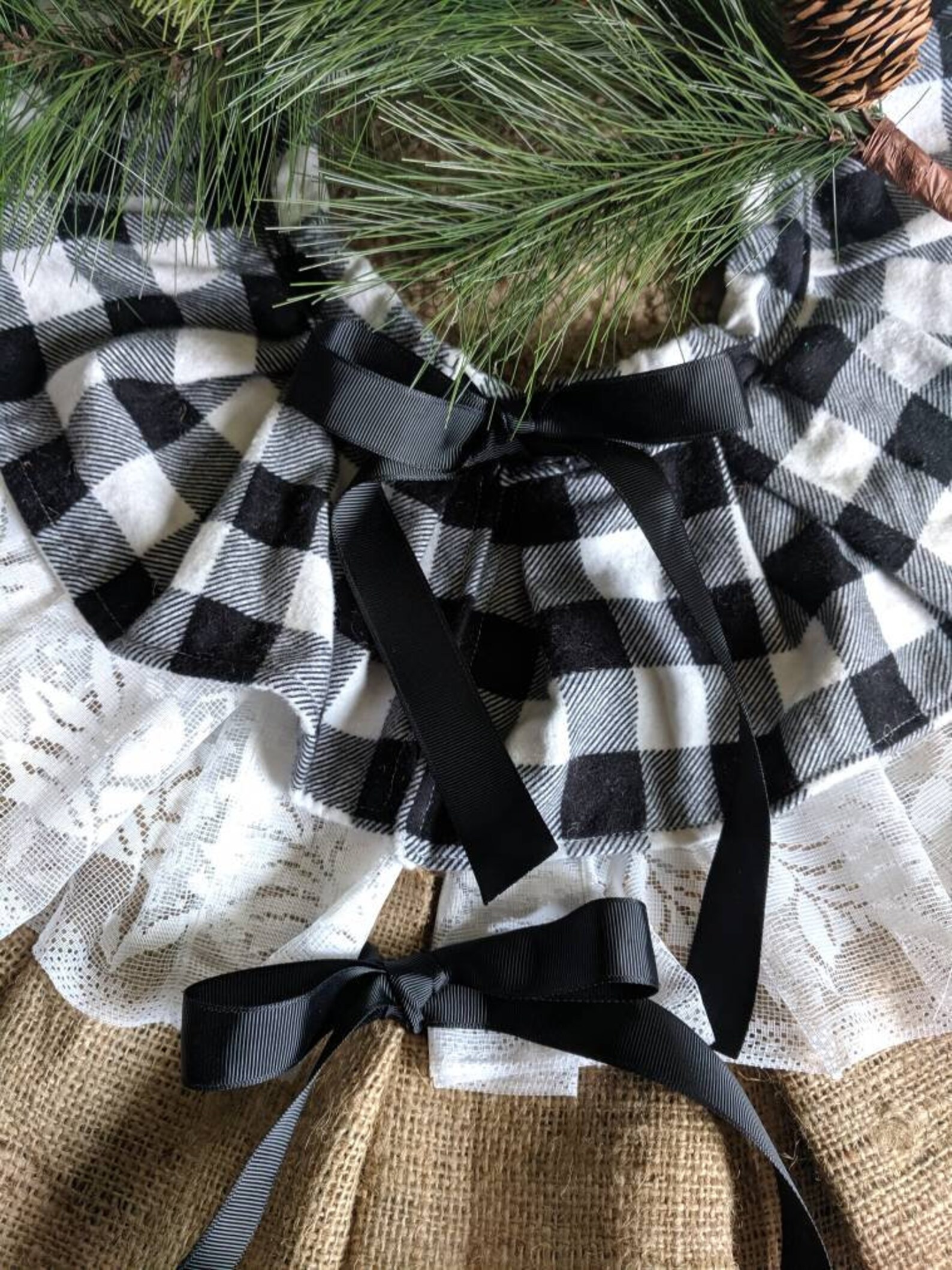 Buffalo Check Tree Skirt Buffalo Check Christmas Burlap and | Etsy