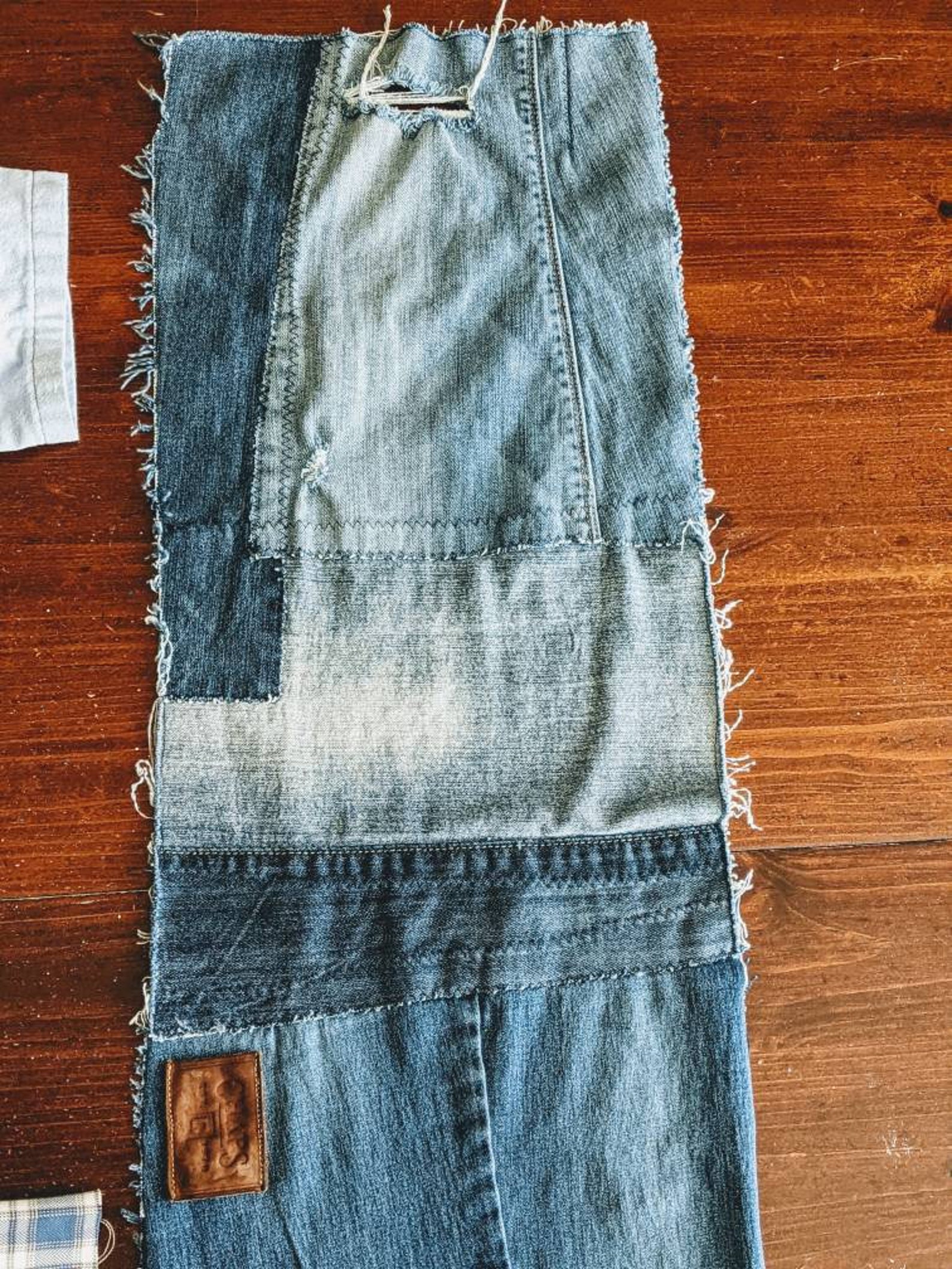 Distressed Denim Table Runner Jean Wedding Decor Country | Etsy