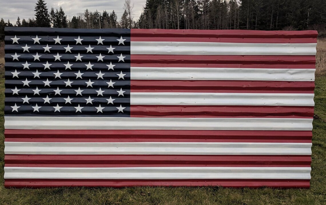 Huge Rustic American Flags 10 Ft. Barn Metal Flags Rustic - Etsy