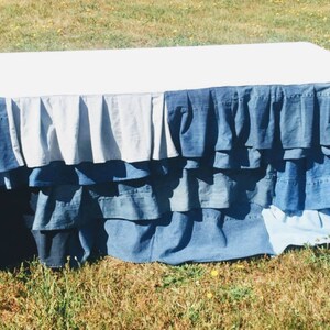 Denim Tablecloth, Ruffled Denim Tablecloth, Denim Wedding Tablecloth ...