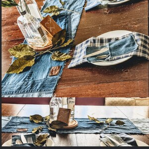 Distressed Denim Tablecloth, Denim Tablescapes, Denim Wedding ...