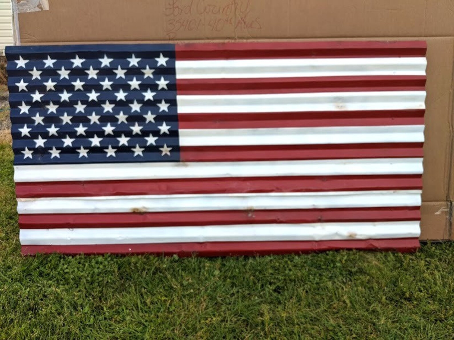 8 Ft. Huge Rustic American Flags Barn Metal Flags Distressed - Etsy