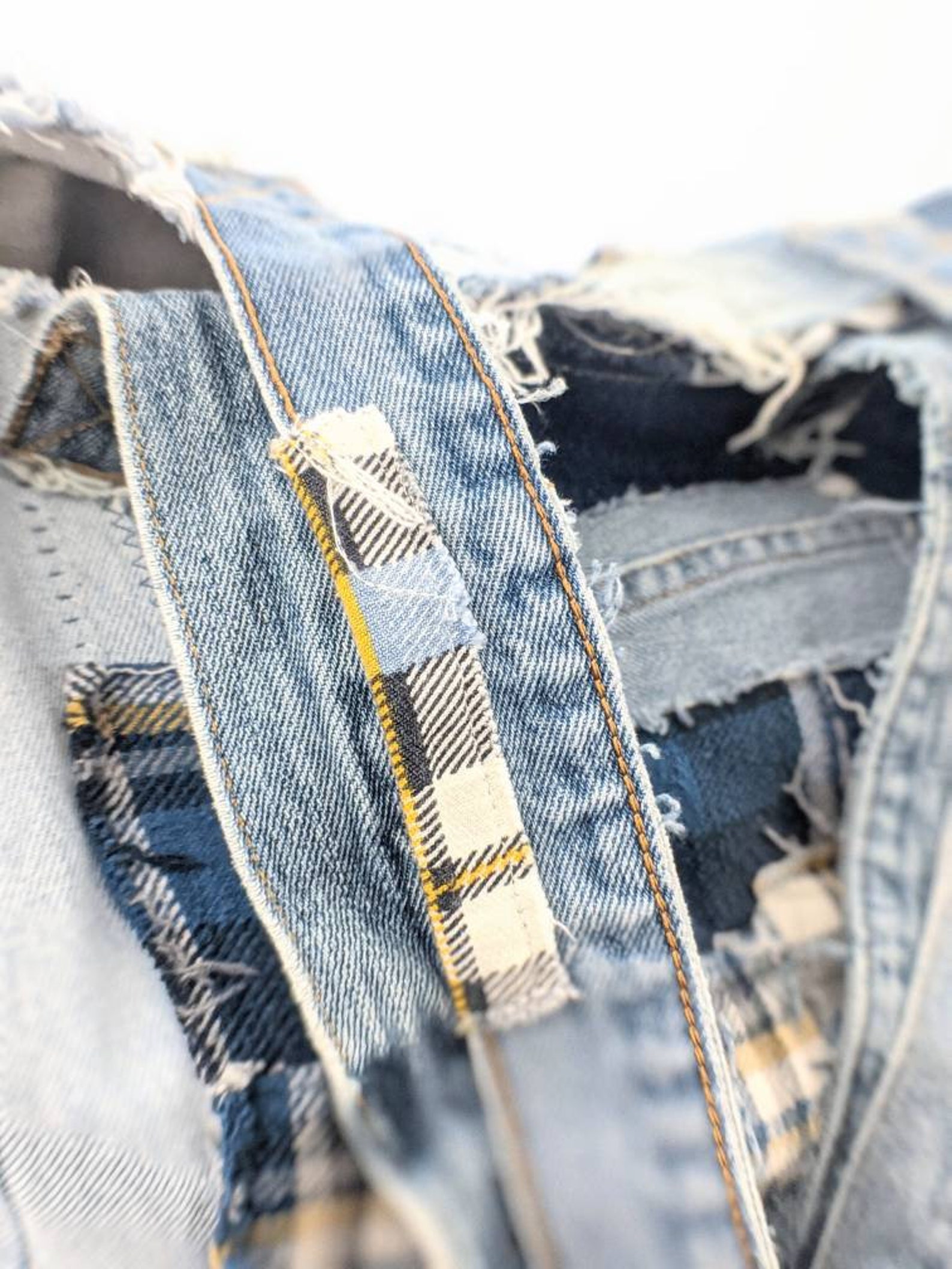 Denim Handbag Denim Tote Bag Distressed & Recycled Jean Bag - Etsy