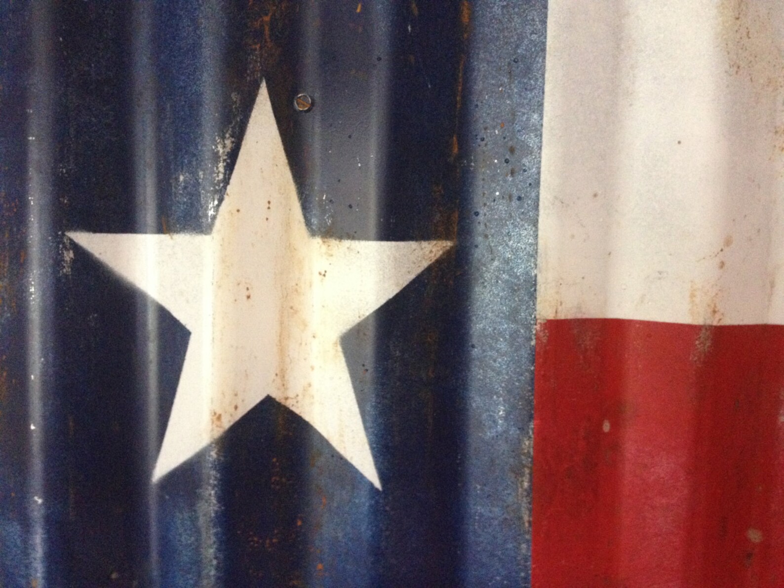 Rustic Lone Star Flag - Texas Flag - Corrugated Metal Flag - Texas Lone ...