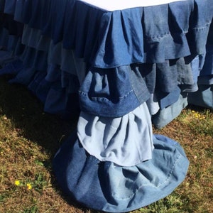 Denim Tablecloth, Ruffled Denim Tablecloth, Denim Wedding Tablecloth ...