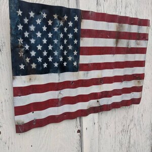 Corrugated Metal Flag, Rustic American Flag, Barn Metal, Rustic Decor ...