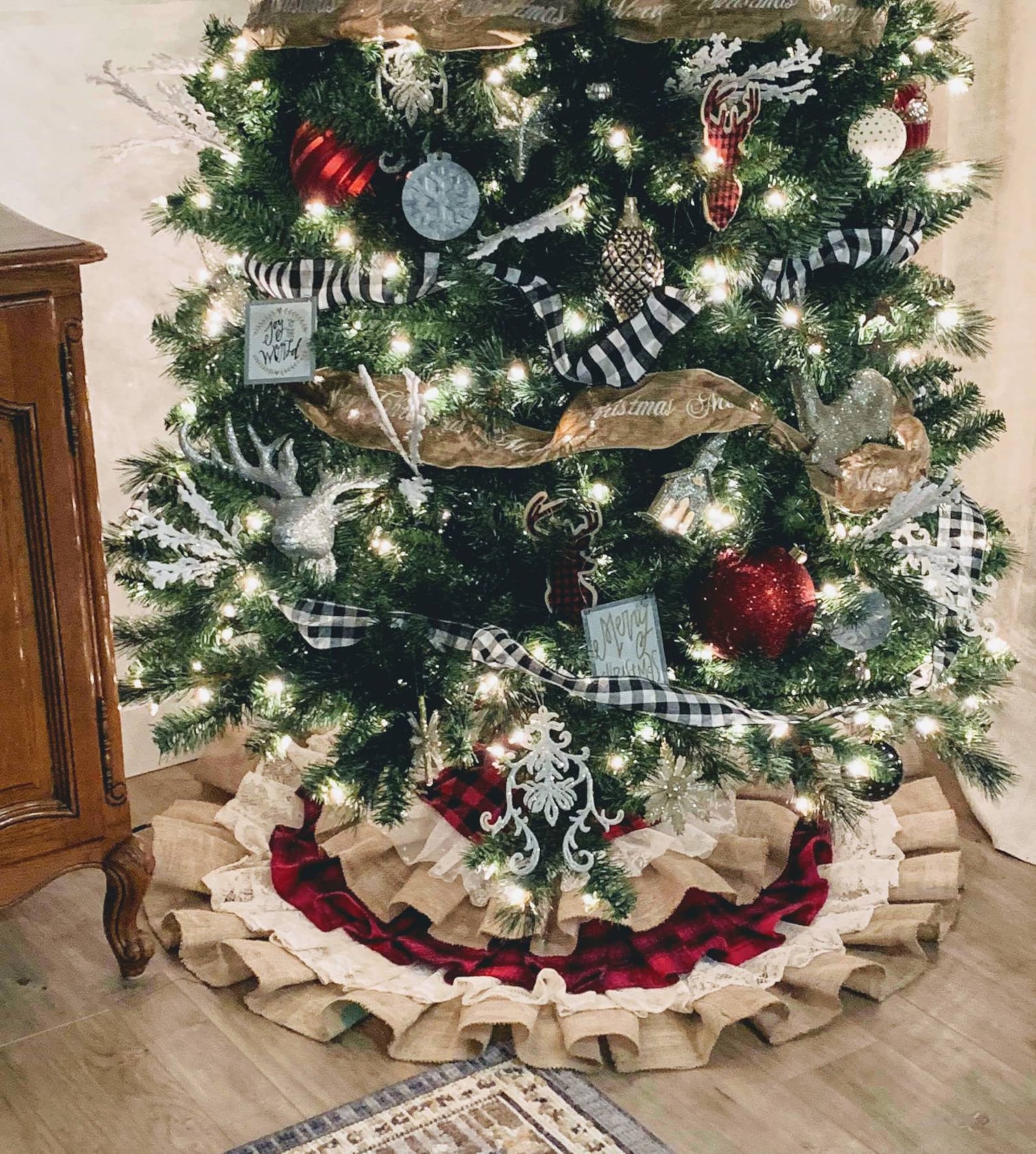 Buffalo Check Tree Skirt Buffalo Check Decor Flannel - Etsy