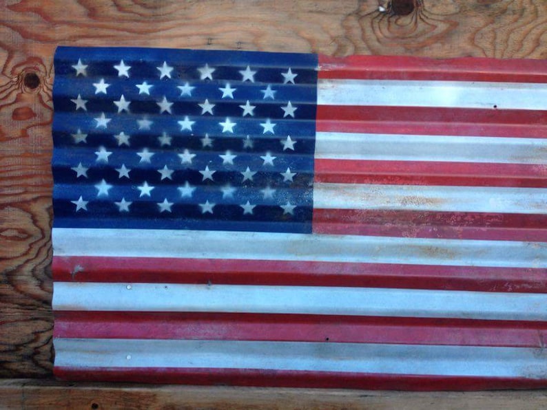 Rustic Metal Flag 27 X 48 Salvaged Barn Metal - Etsy