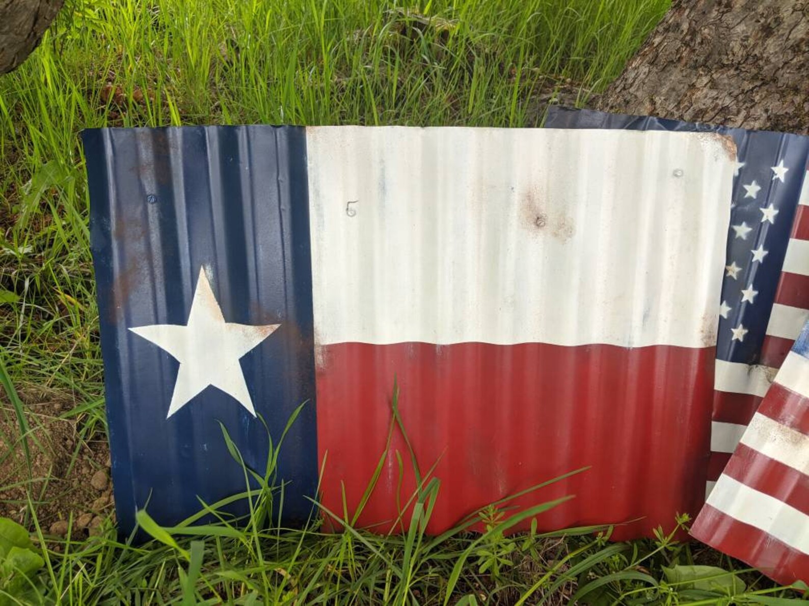 Rustic Lone Star Flag - Texas Flag - Corrugated Metal Flag - Texas Lone ...