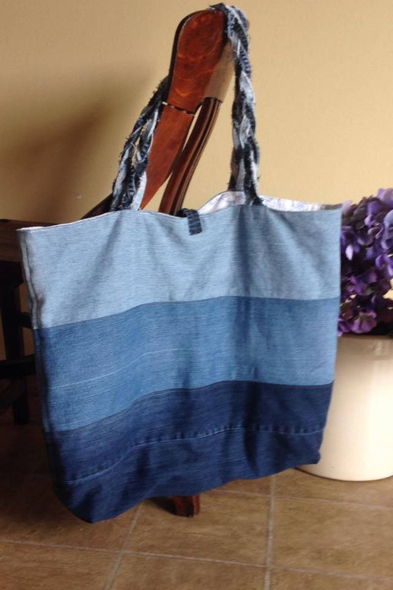 Repurposed Jean Bag Upcycled Denim Bag Market Tote Jean | Etsy