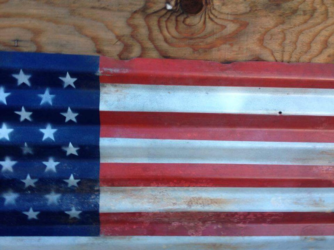 Rustic Metal Flag 27 X 48 Salvaged Barn Metal - Etsy