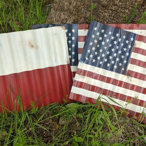 Corrugated Metal Flag, Rustic American Flag, Barn Metal, Rustic Decor ...