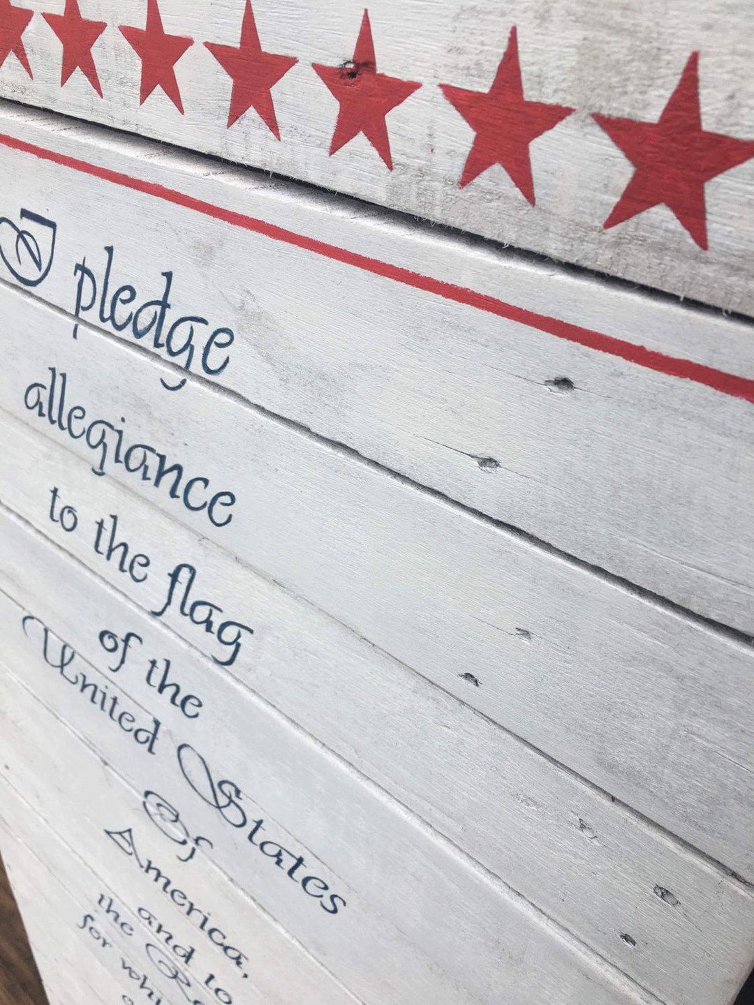 Pledge of Allegiance, Large Wall Art, One Nation Under God, Patriotic ...