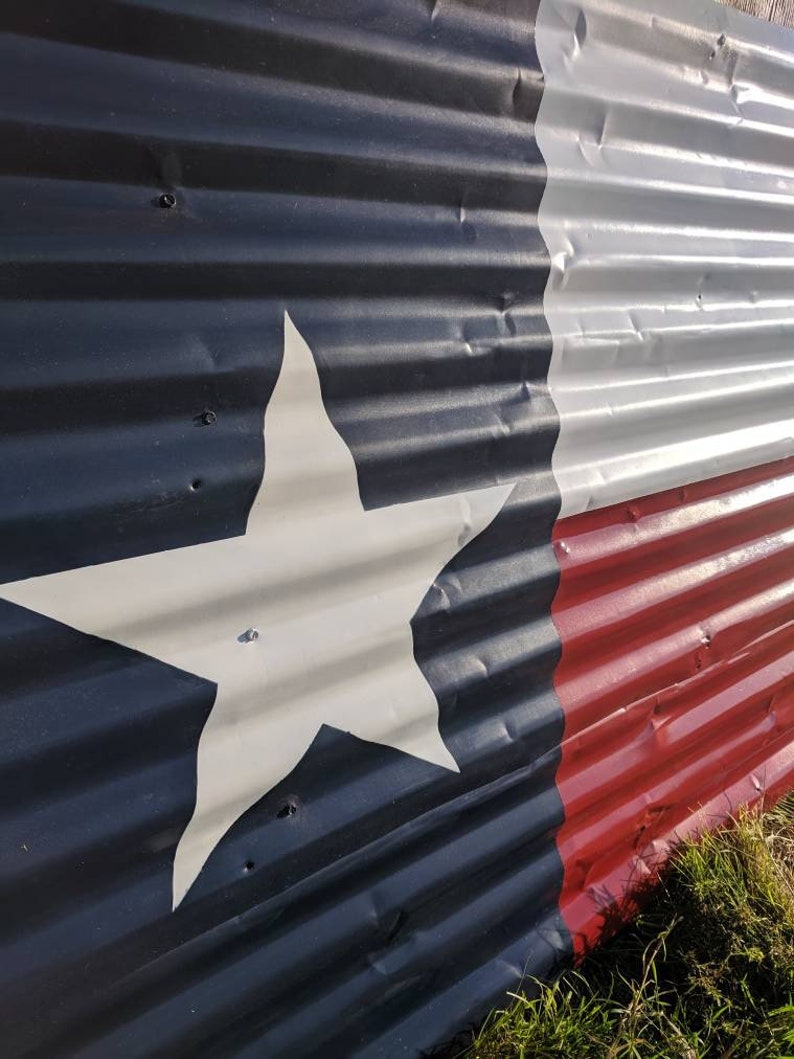 Rustic Lone Star Flag Large Texas Flag Corrugated Metal | Etsy