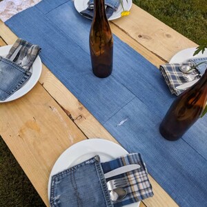 Denim & Lace Table Runner, Distressed Jean Wedding Decor, Denim Runner ...