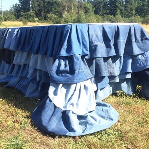 Denim Tablecloth, Ruffled Denim Tablecloth, Denim Wedding Tablecloth ...