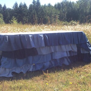 Denim Tablecloth, Ruffled Denim Tablecloth, Denim Wedding Tablecloth ...