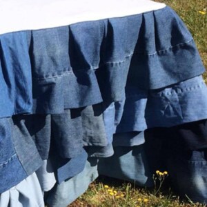Denim Tablecloth, Ruffled Denim Tablecloth, Denim Wedding Tablecloth ...