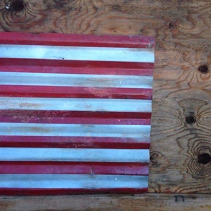 Rustic Metal Flag, 27" X 48", Salvaged Barn Metal, US Flag, Distressed ...