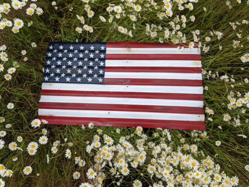 Rustic Metal Flag 27 X 48 Salvaged Barn Metal - Etsy